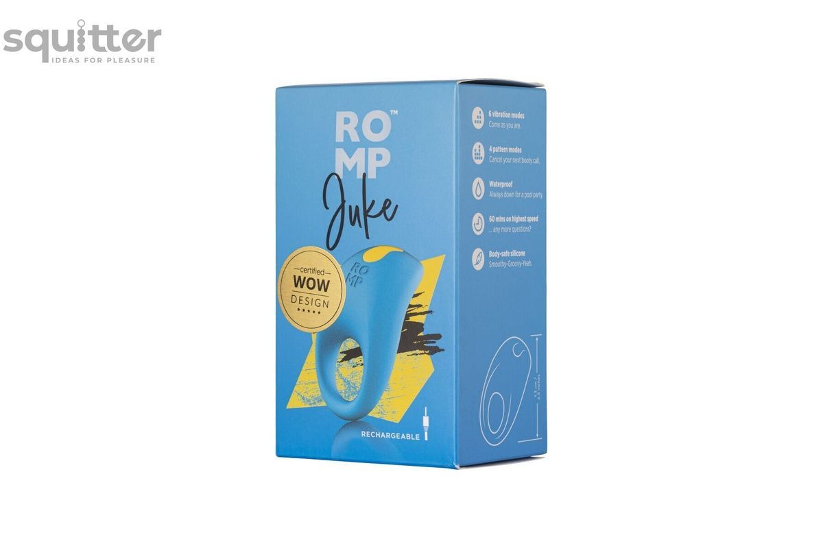 Ерекційне віброкільце Romp Juke, особлива вигнута віброголовка, 10 ...